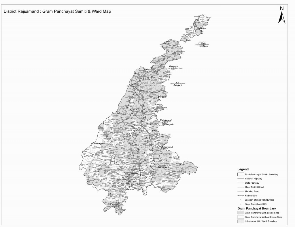 Rajsamand District Map - View Rajsamand District Road Map of Rajsamand ...